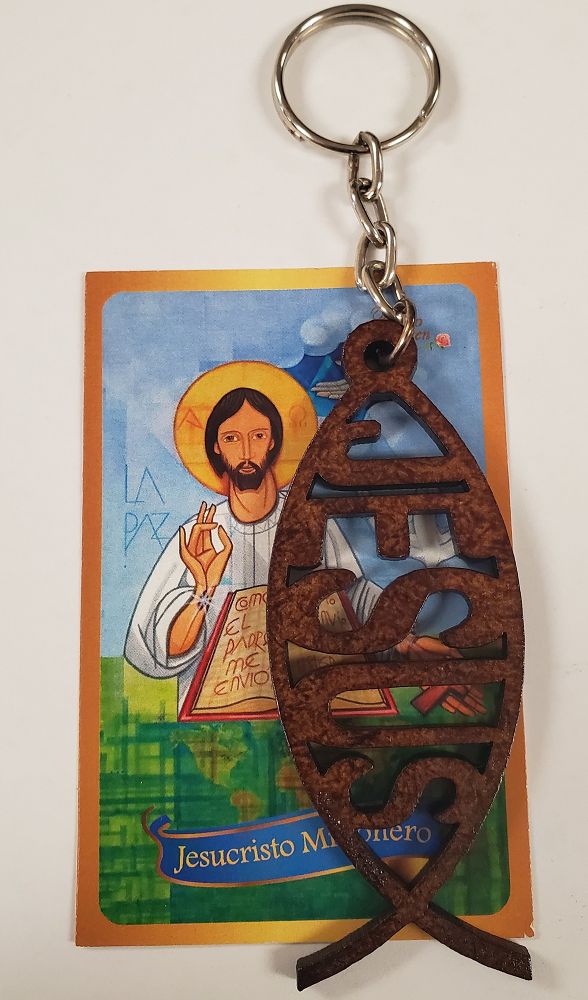 llavero en madera d pez "JESUS" – Christ Missionary Catholic Gifts and ...