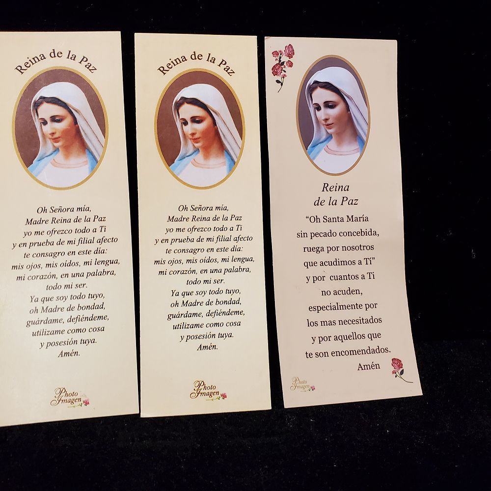 Estampita reina de la paz – Christ Missionary Catholic Gifts and Books